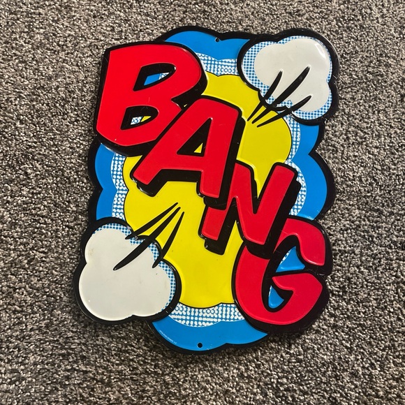 Source Unknown | Other | Batman Bang Embossed Metal Sign Open Road ...